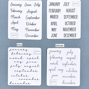 Months of the Year Single Sheet (4 Different Designs) - Planner ...