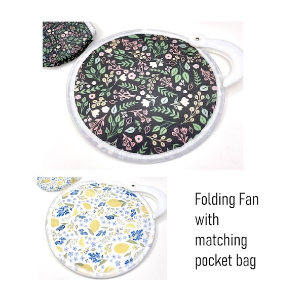 Foldable Round Hand Fan - Etsy