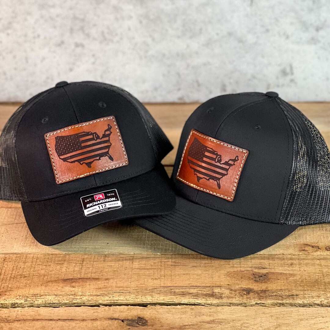 America Father and Son Leather Patch Hats Richardson 112 & 112 - Etsy