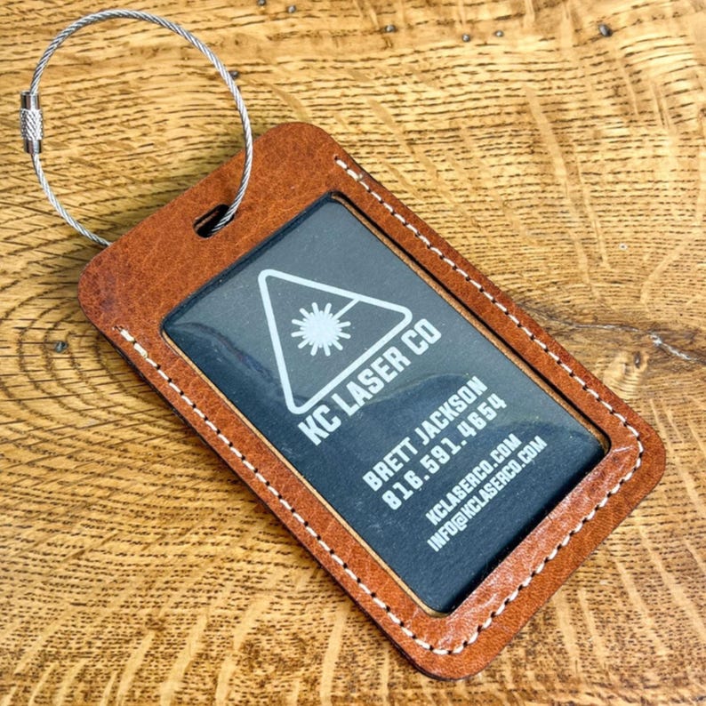Luggage Tag Leather Cover Template - SVG Laser Pattern File. - Etsy