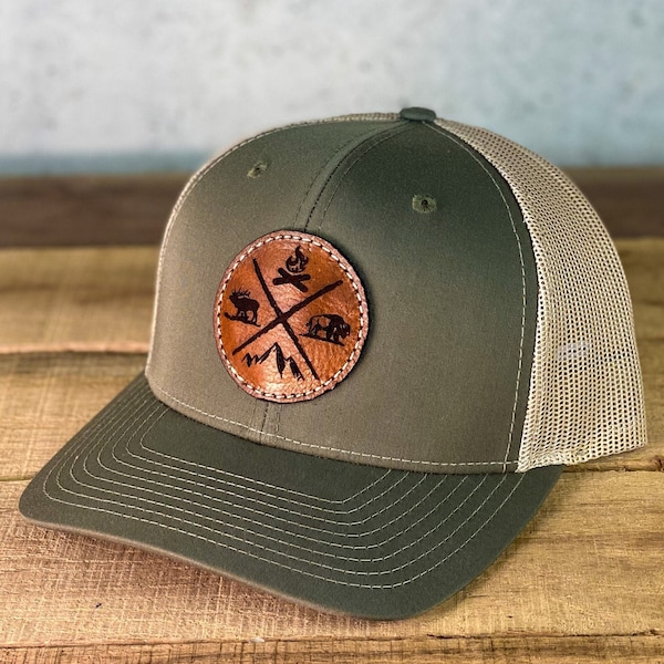 Leather Patch Hat - Etsy