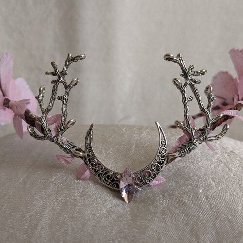 Black Moon Woodland Tiara With Branches - Etsy