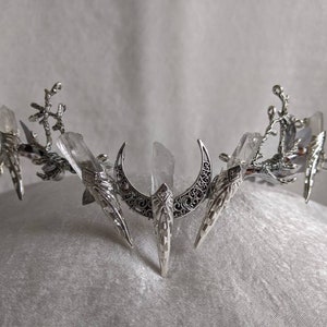 Silver Serenity Crystal Moon Tiara - Etsy