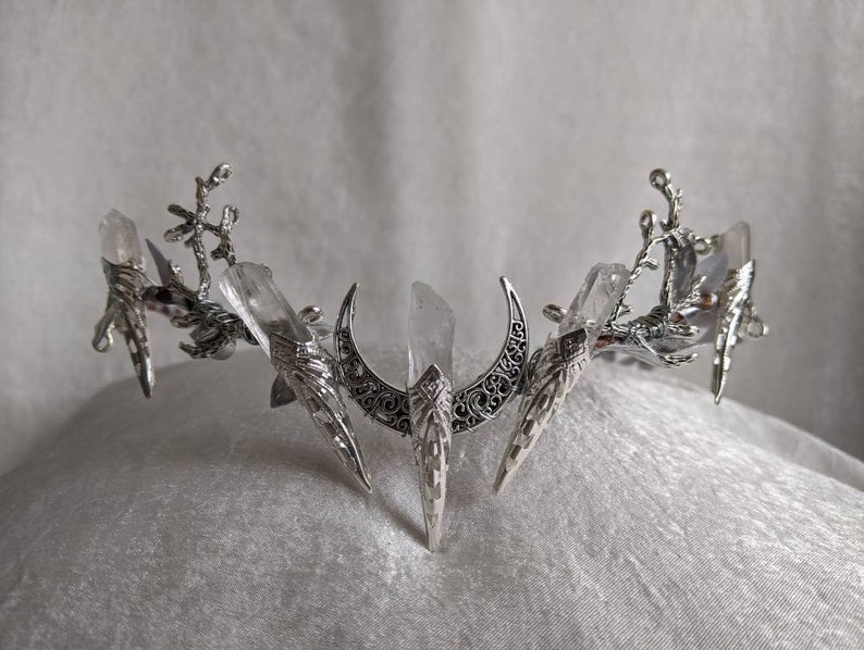 Silver Serenity Crystal Moon Tiara - Etsy