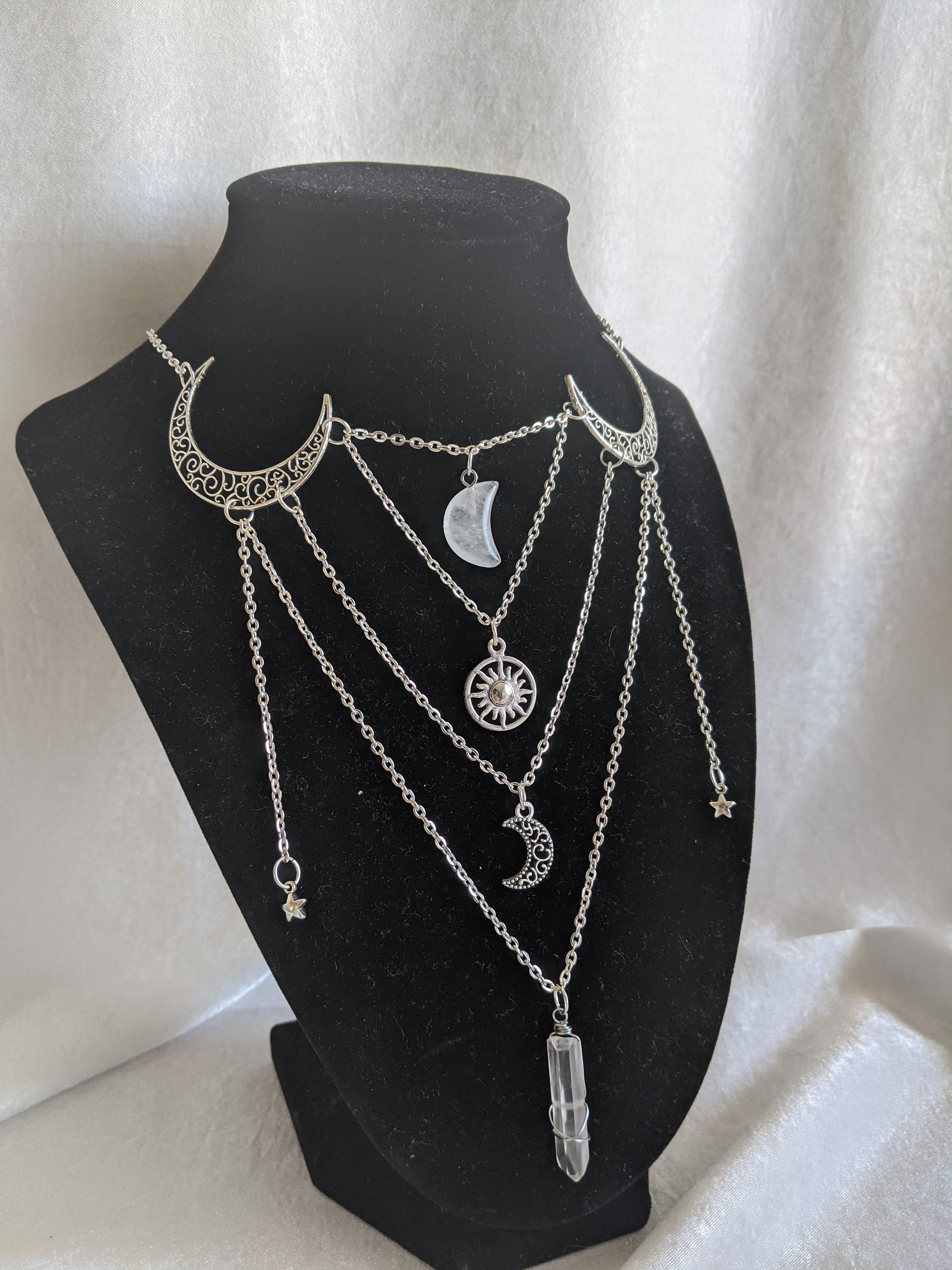 Celestial Crystals Layered Charm Necklace - Etsy