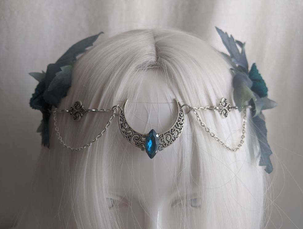 Lakeside Sorceress Tiara With Draping Side Chains - Etsy