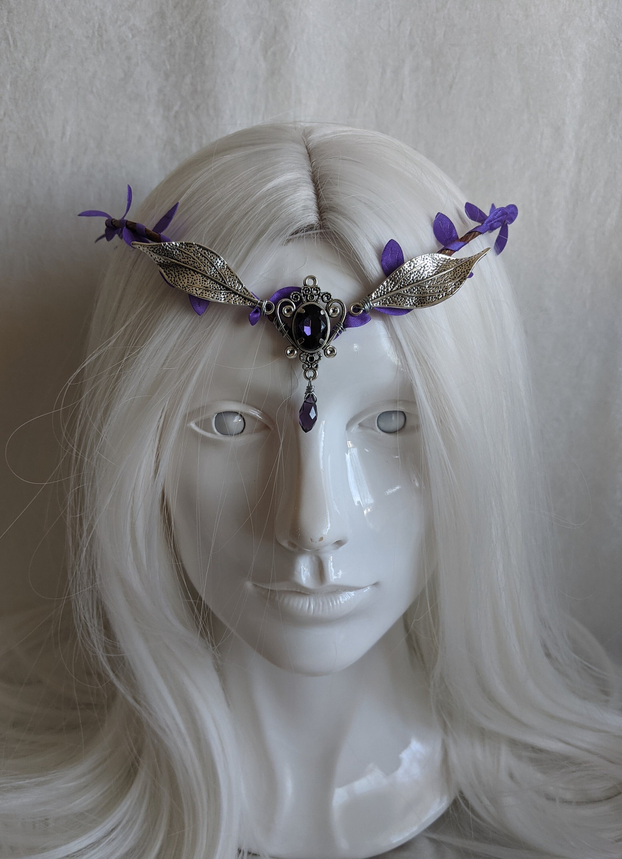 Elven Woodland Tiara With Crystal Rhinestone and Leaves - Etsy