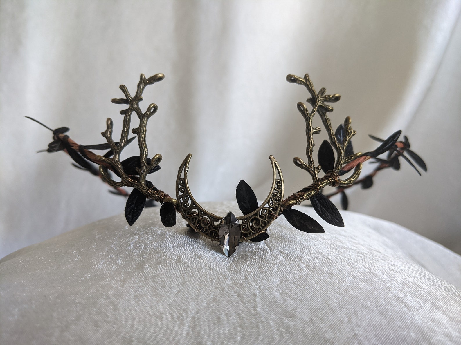 Black Moon Woodland Tiara With Branches - Etsy