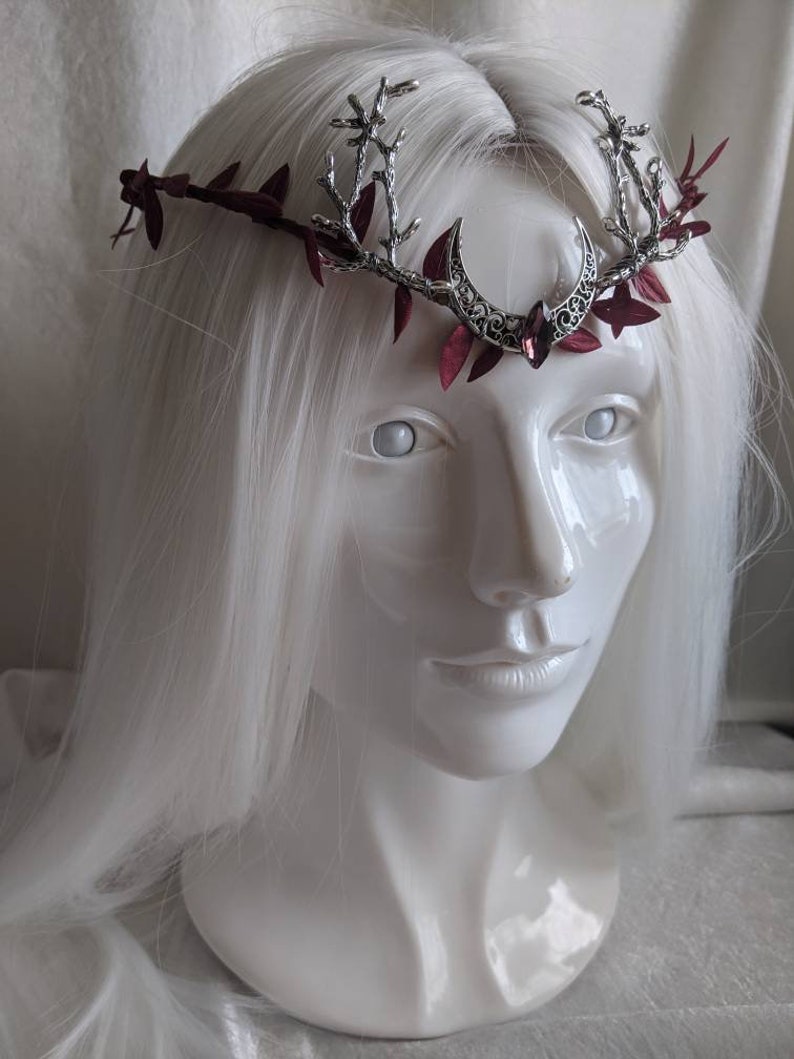 Burgundy Moon Woodland Tiara With Branches - Etsy