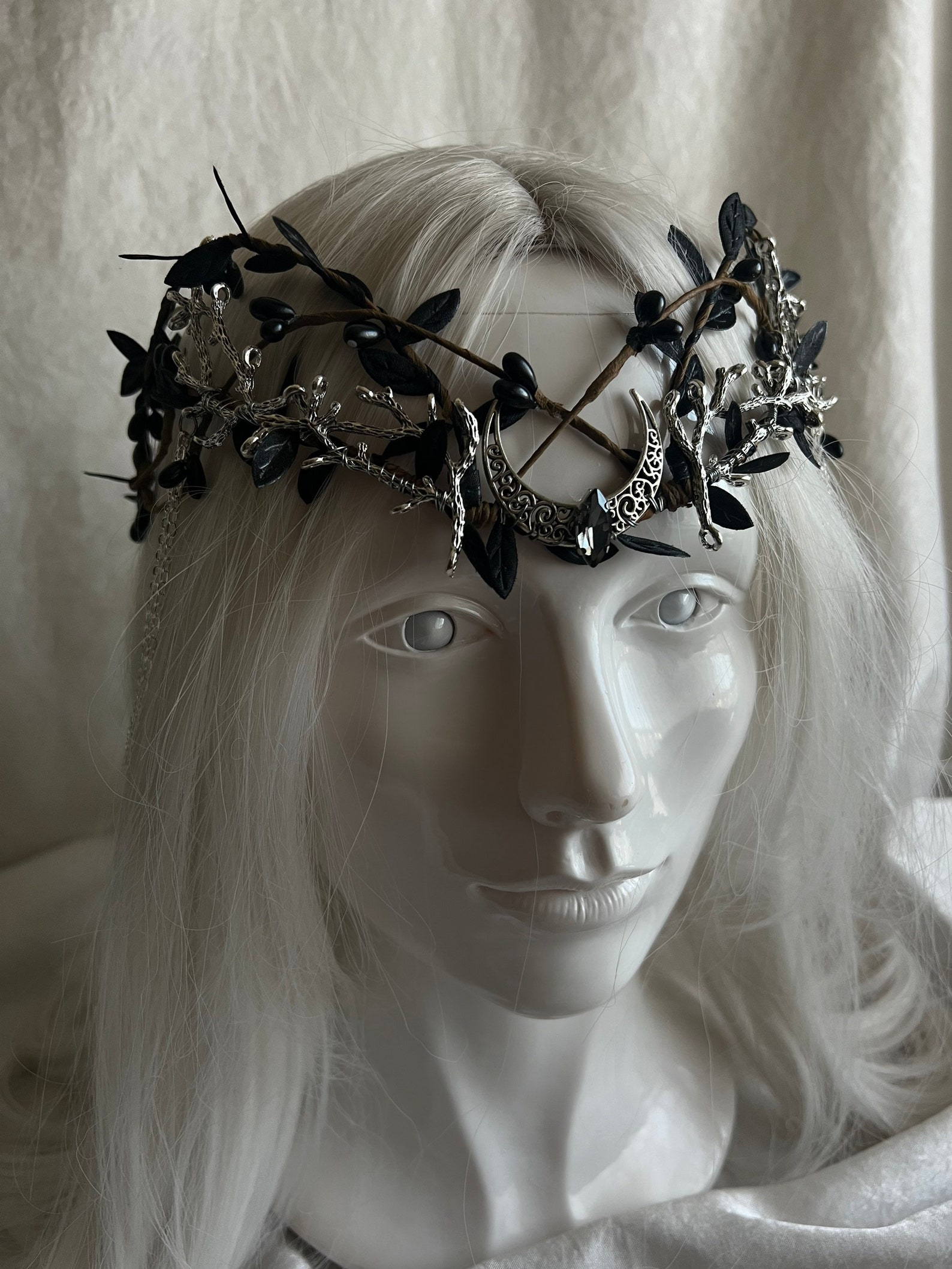 Night of the Enchanted Forest Woodland Tiara With Draping Side Chains ...