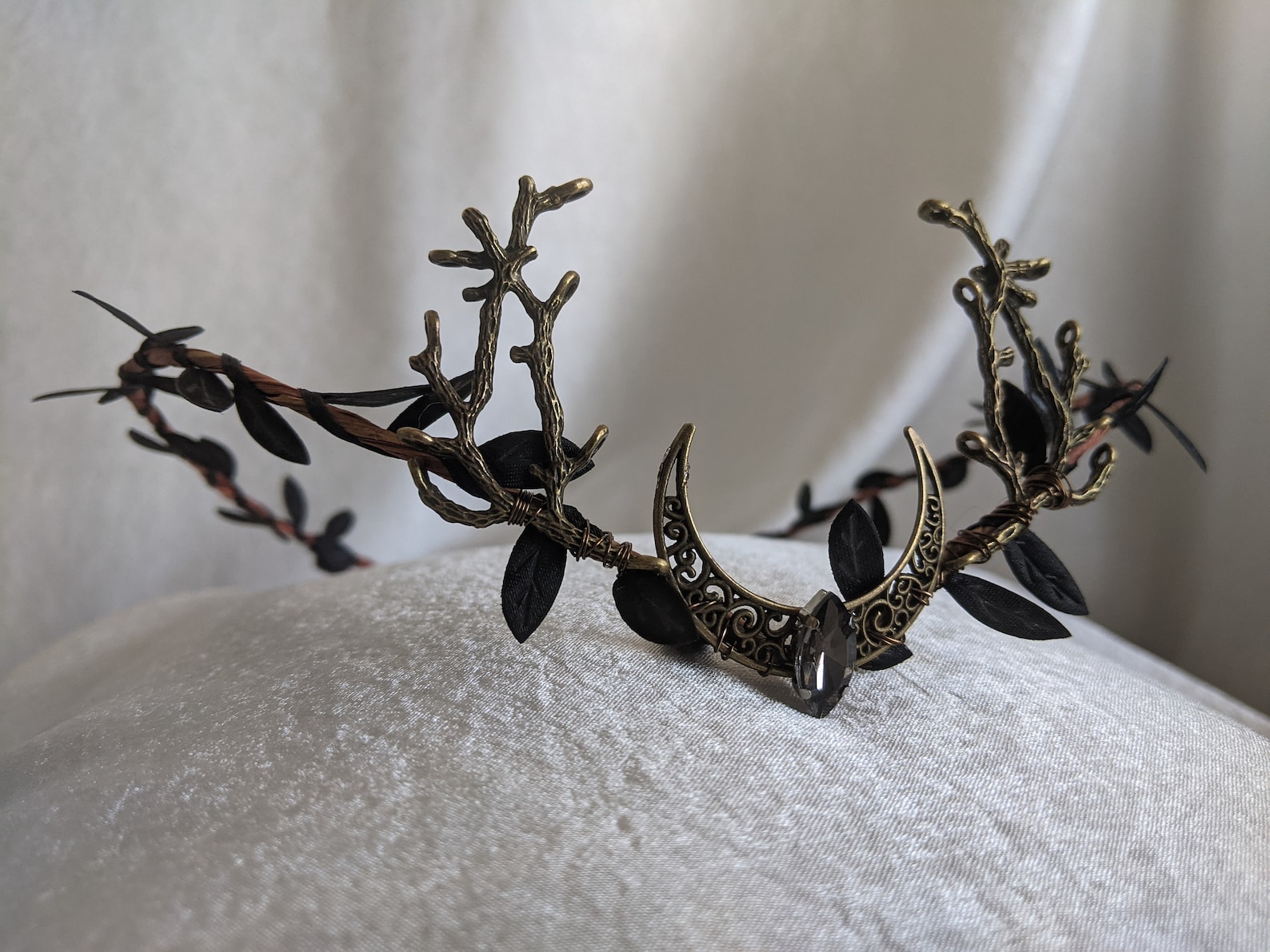 Black Moon Woodland Tiara With Branches - Etsy