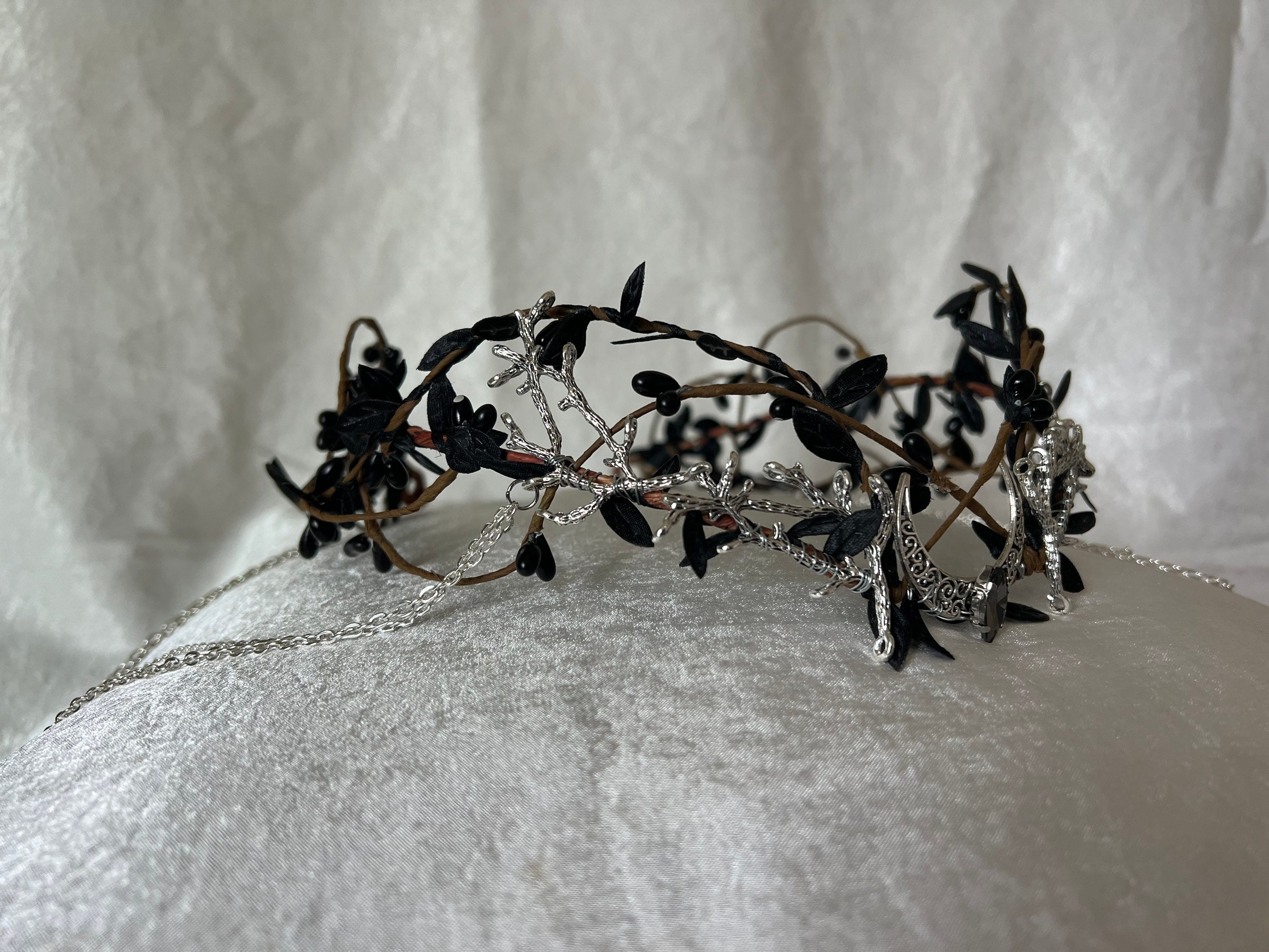 Night of the Enchanted Forest Woodland Tiara With Draping Side Chains ...