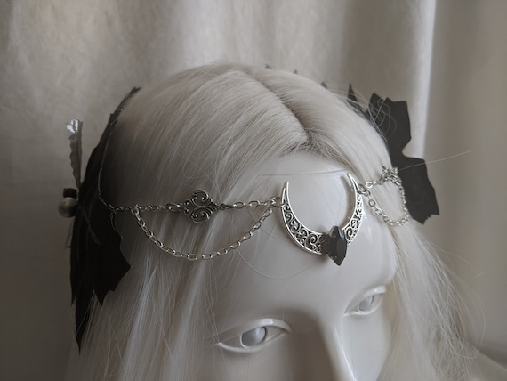 Moonlit Magic Leaf and Chain Tiara - Etsy