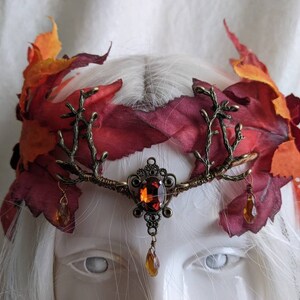 Autumnal Burgundy and Orange Tiara - Etsy