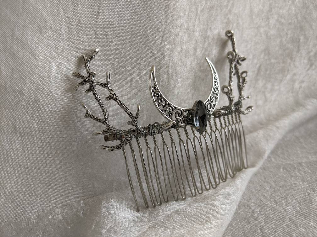 Moon and Branches Hair Comb | Etsy