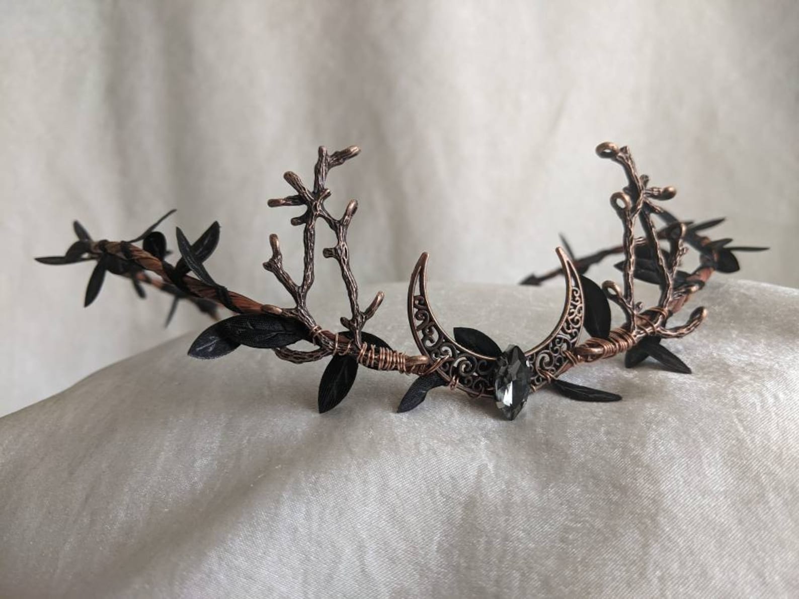 Black Moon Woodland Tiara With Branches - Etsy