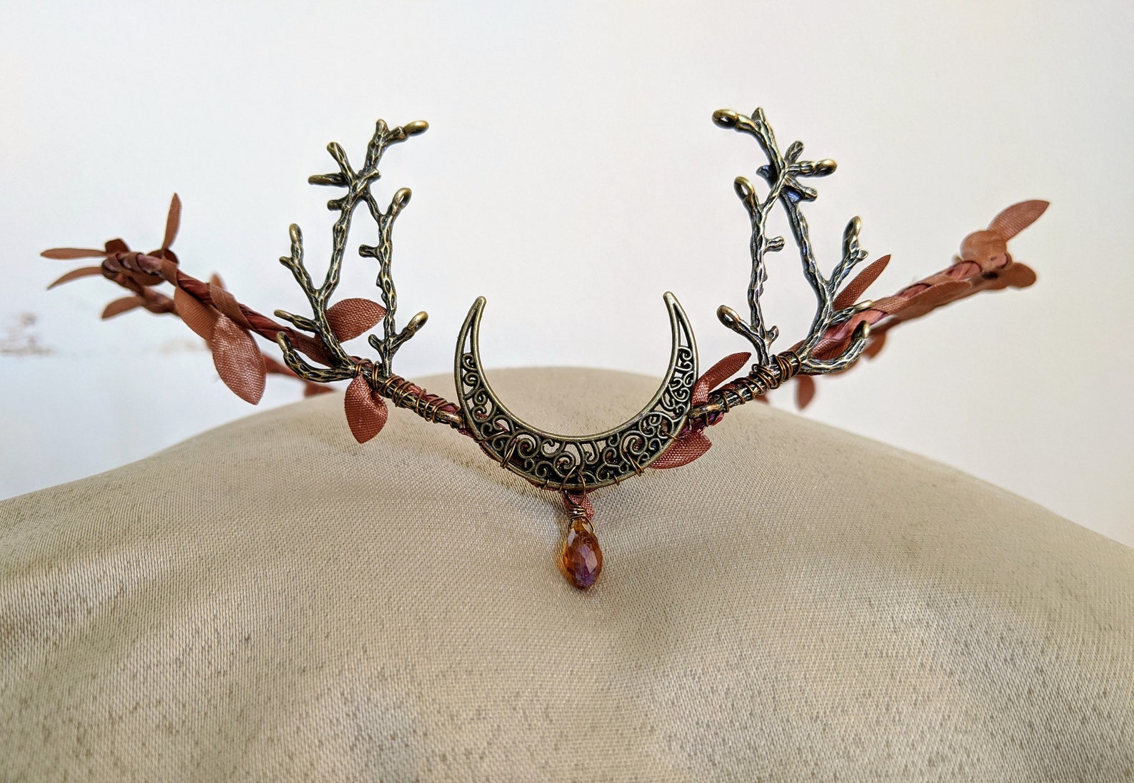 Brown Moon Woodland Tiara with Branches | Etsy