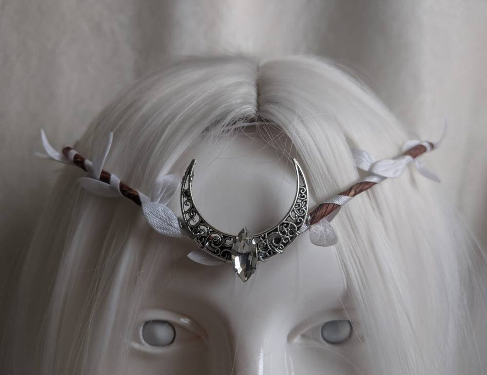 Stark White Moon Leaf Tiara - Etsy