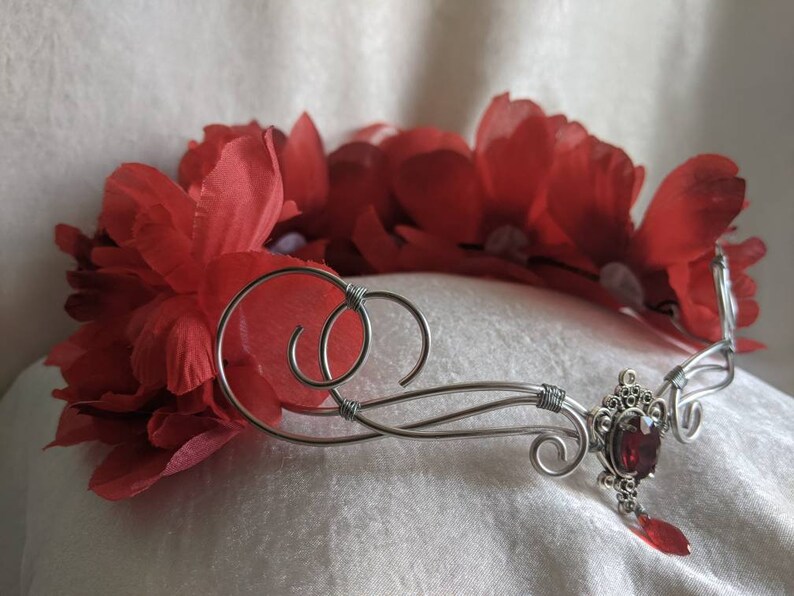 Red Radiance Wire Flower Tiara - Etsy