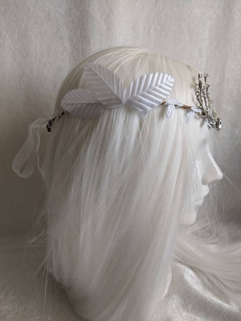 Frosted Forestscape Moon Tiara With Branches and Leaves - Etsy