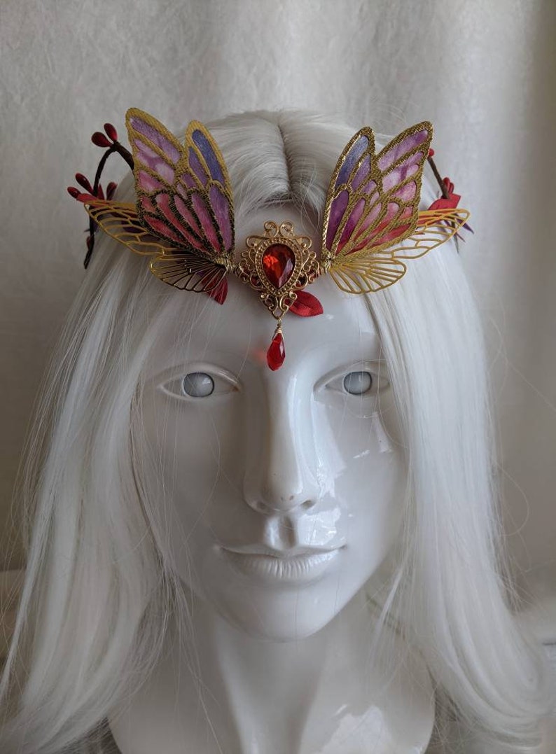 Enchanted Fire Faerie Woodland Tiara - Etsy