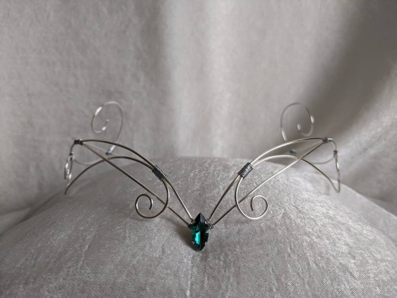 Elven Tiara With Glass Gem - Etsy