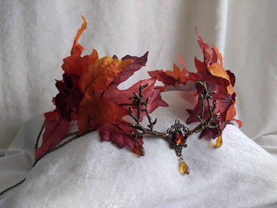 Autumnal Burgundy and Orange Tiara - Etsy