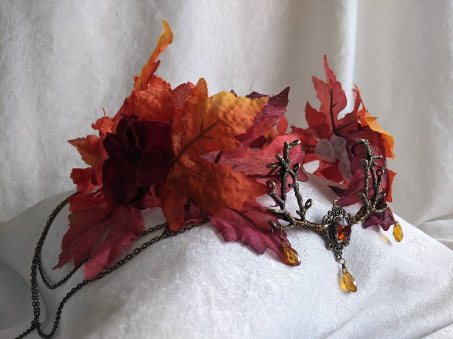 Autumnal Burgundy and Orange Tiara - Etsy