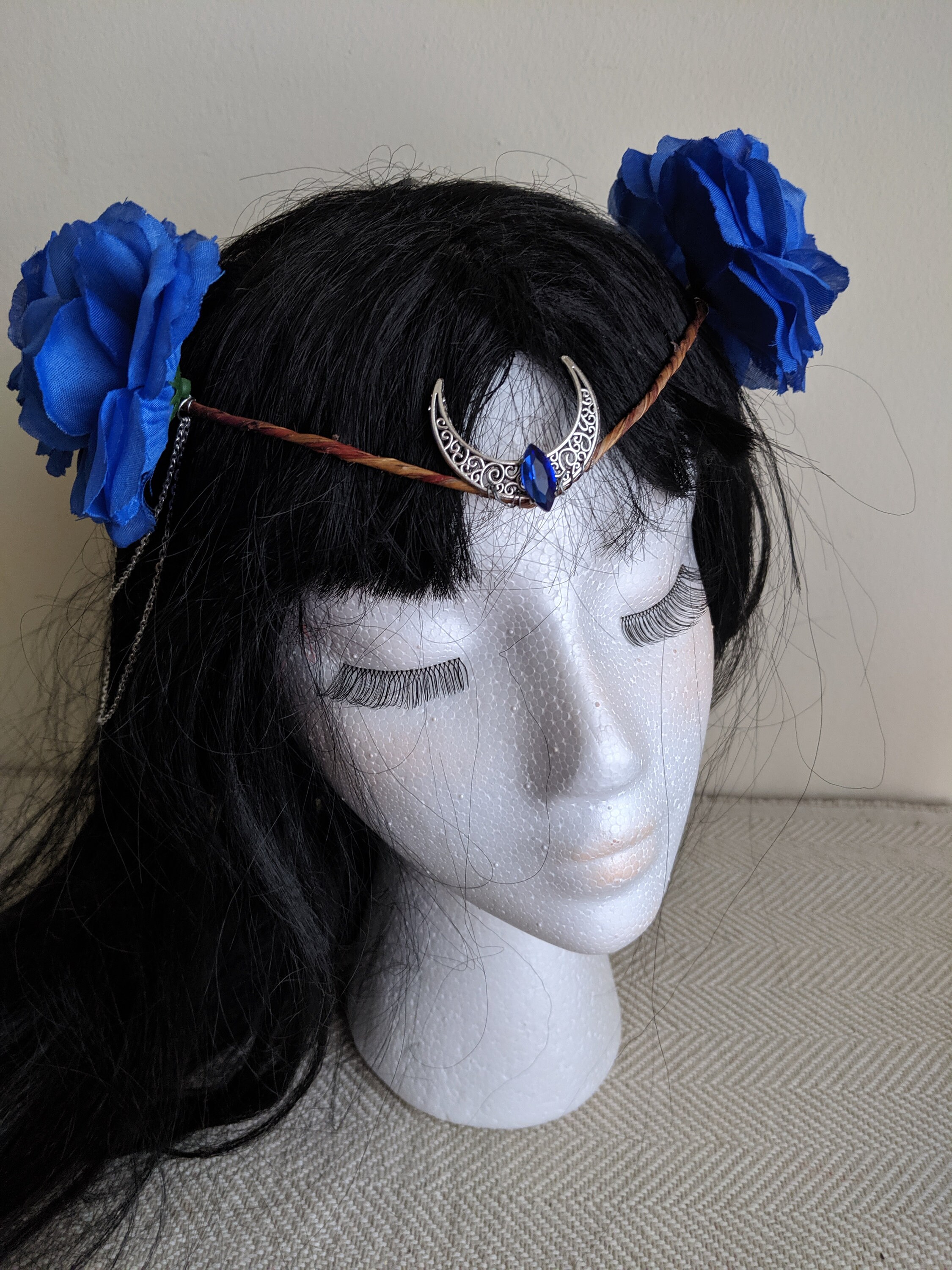 Sapphire Rose Elven Crown | Etsy