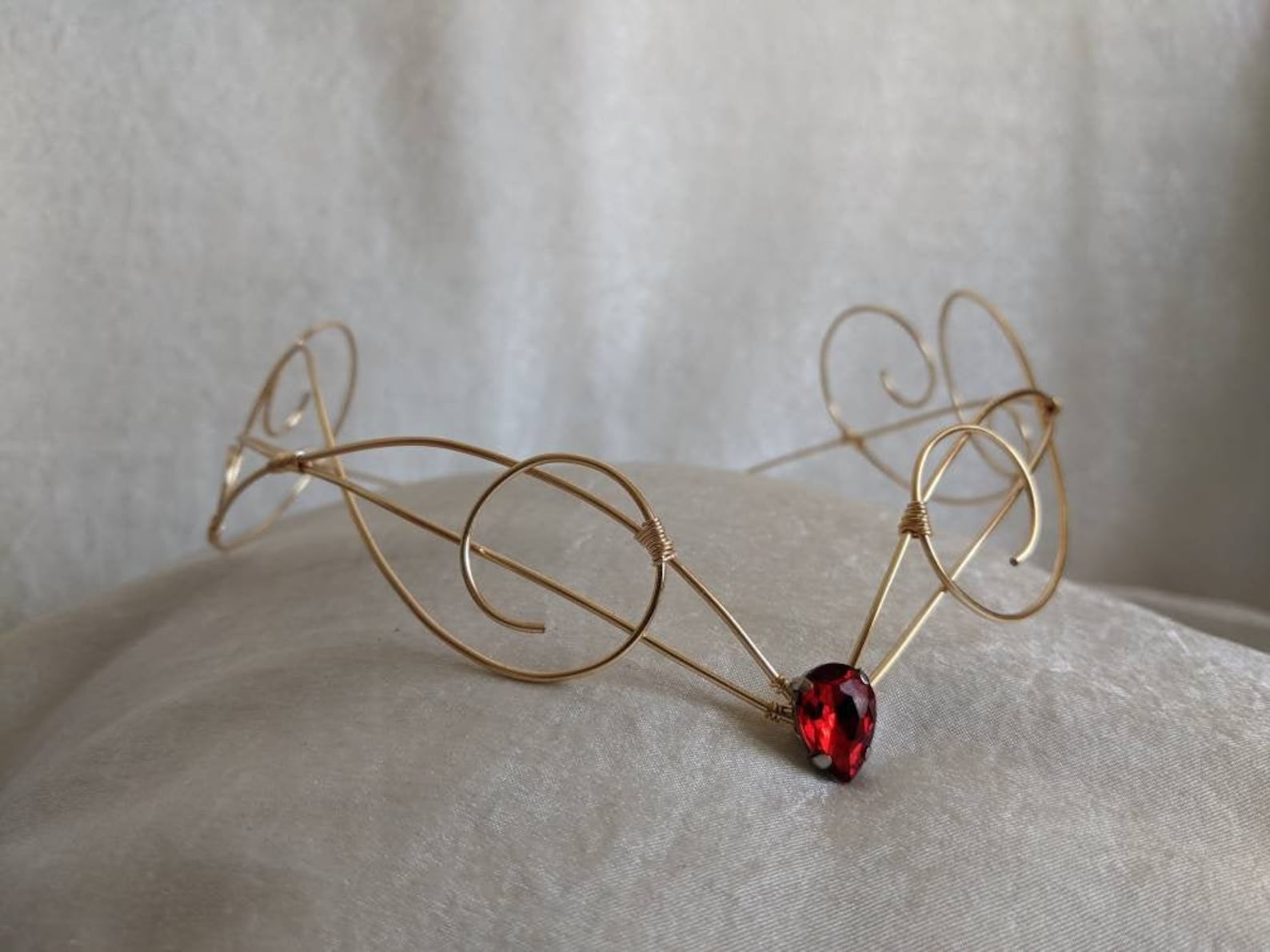 Elven Tiara With Teardrop Gem - Etsy