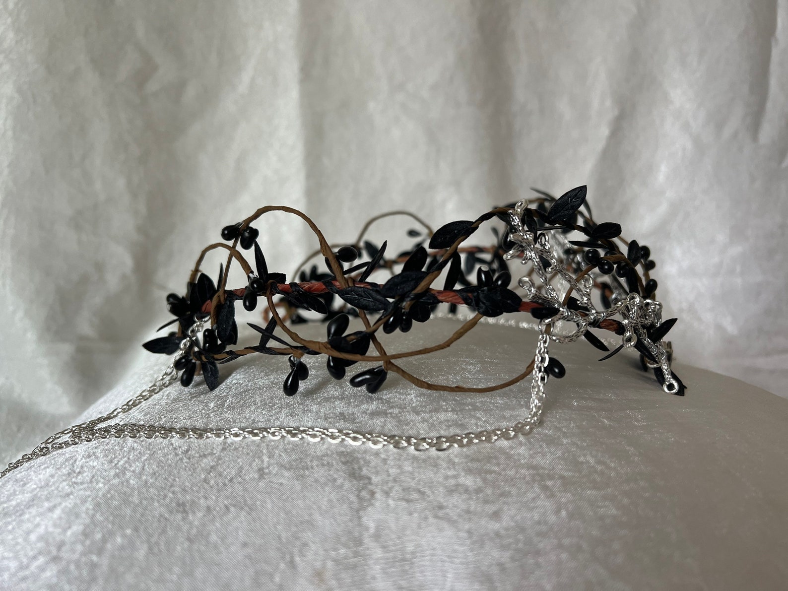 Night of the Enchanted Forest Woodland Tiara With Draping Side Chains ...
