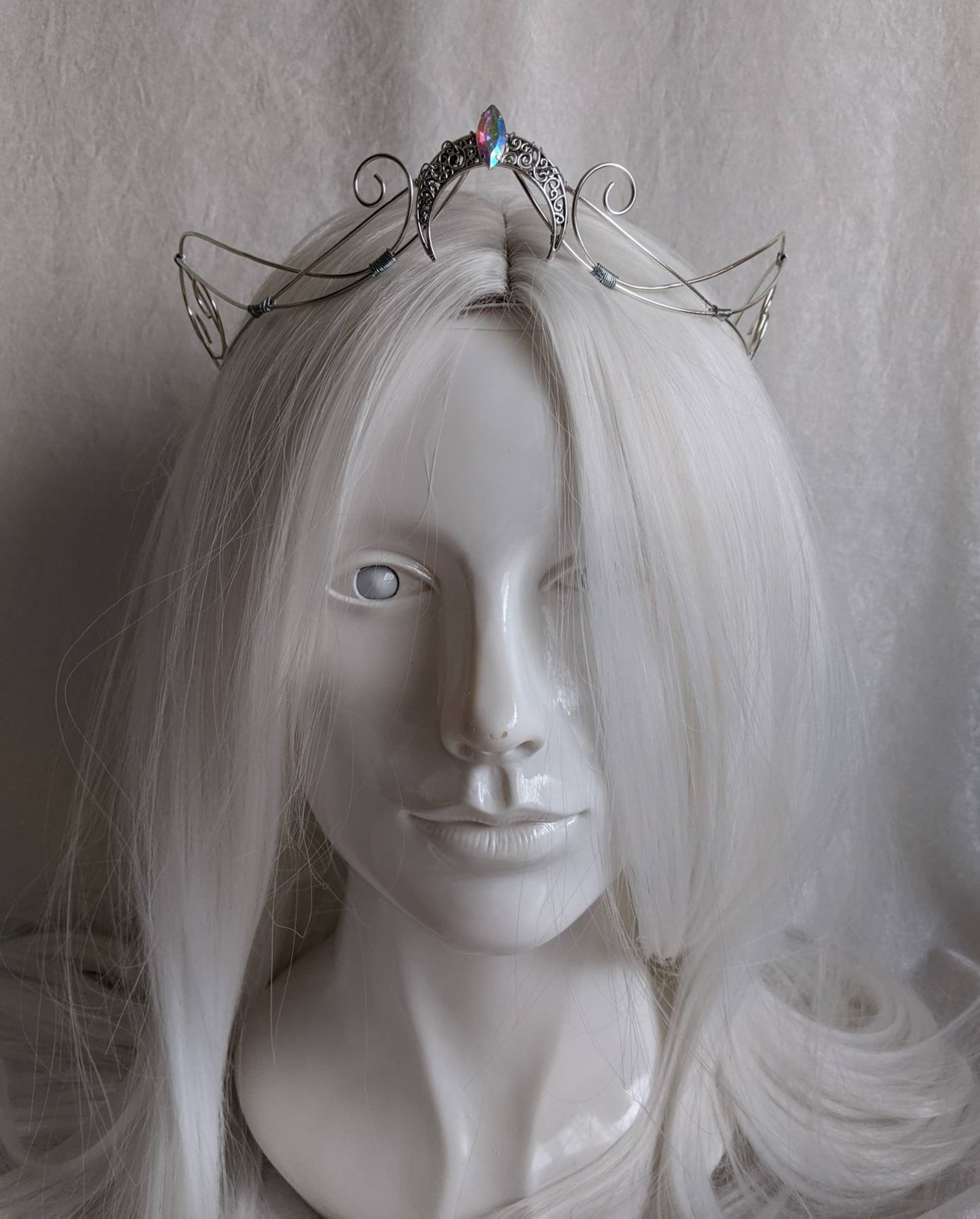 Reversible Moon Elven Tiara With Crystal - Etsy Canada