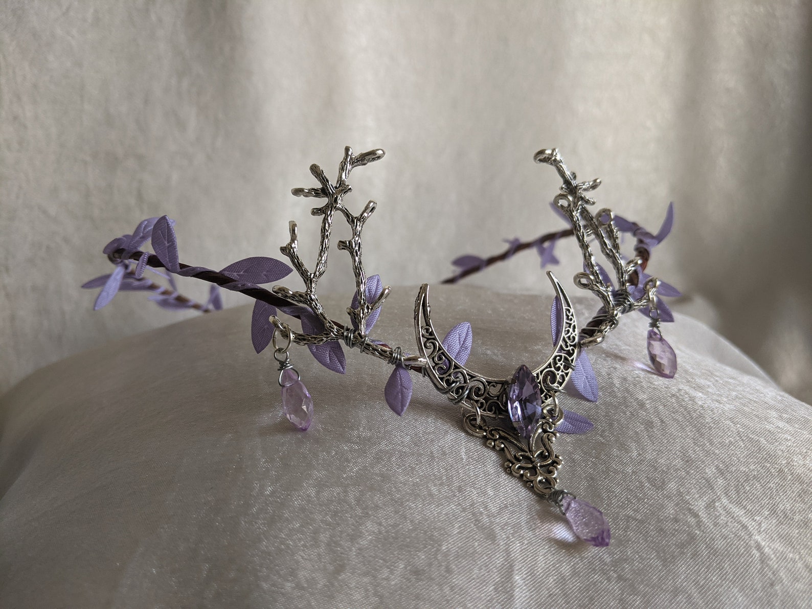 Moon Drop Woodland Tiara With Branches - Etsy