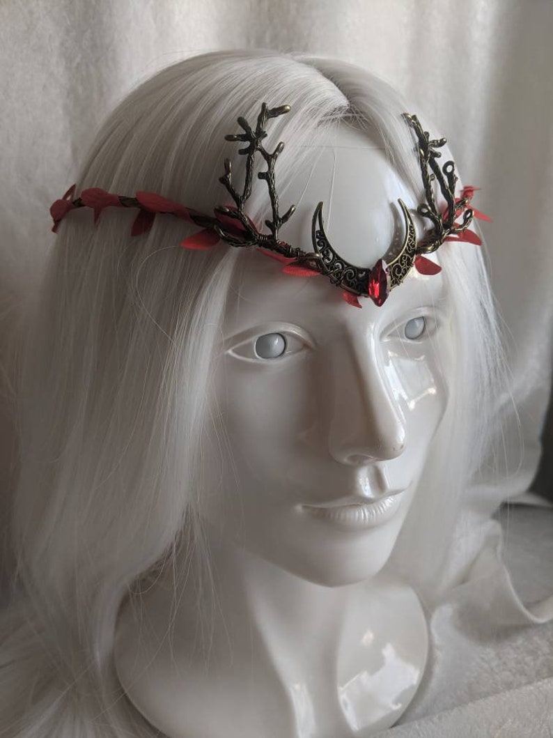 Red Moon Woodland Tiara With Branches - Etsy