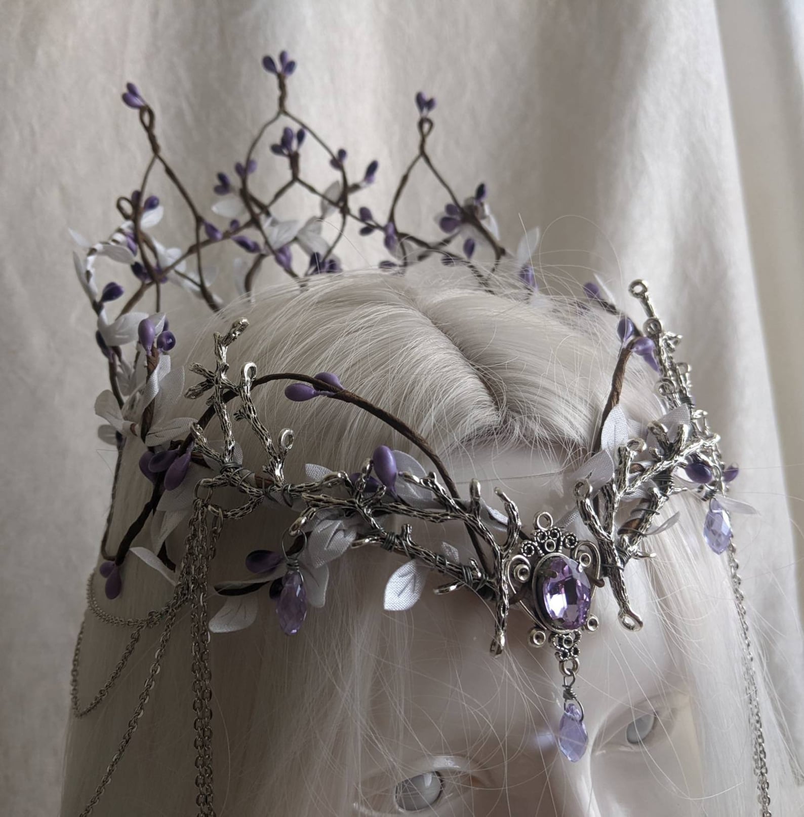 Reign of the Enchanted Forest Tiara - Silver Charms - Etsy