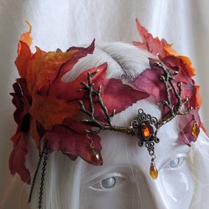 Autumnal Burgundy and Orange Tiara - Etsy