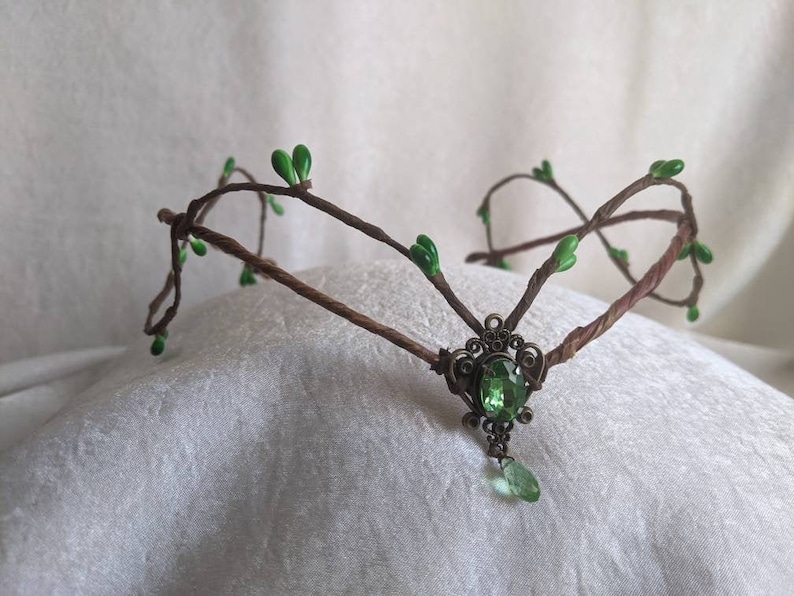 Leaf Green Woodland Elven Tiara - Etsy