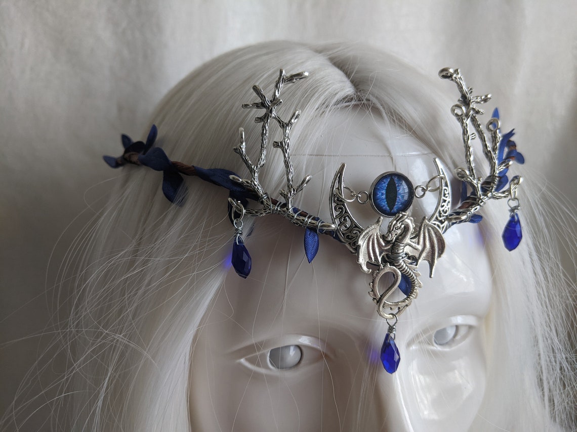 The Dragon's Magic Woodland Tiara with Branches and Drop | Etsy