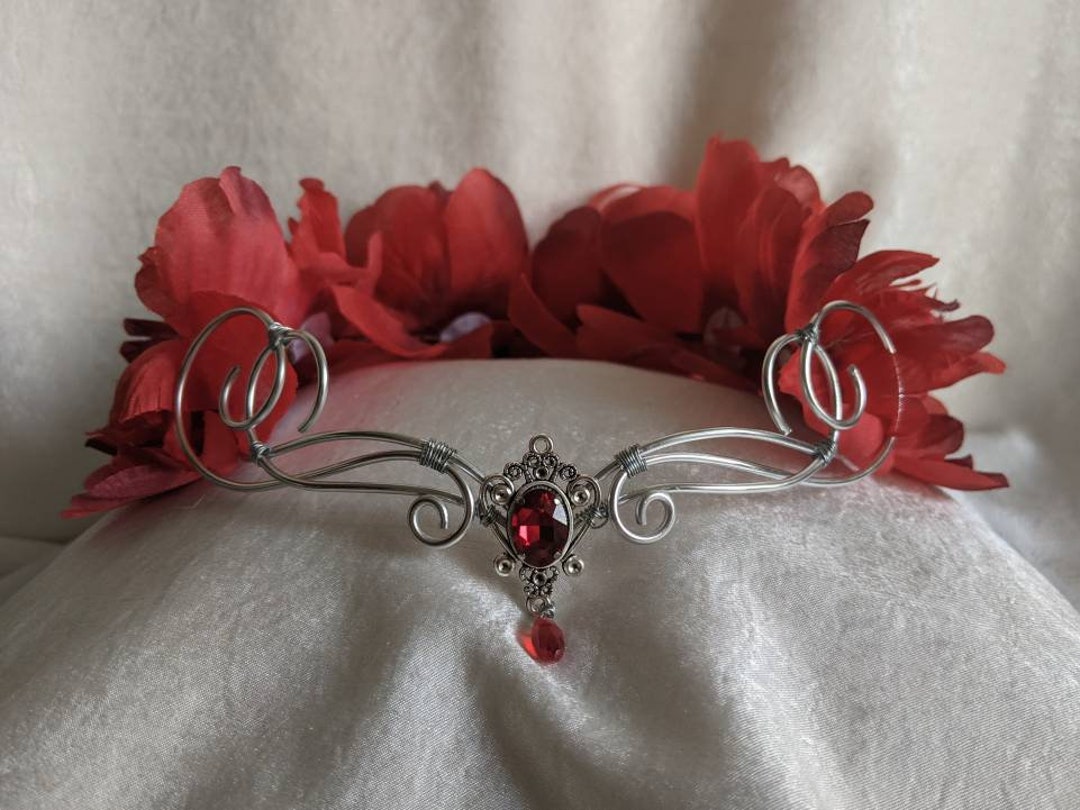 Red Radiance Wire Flower Tiara - Etsy