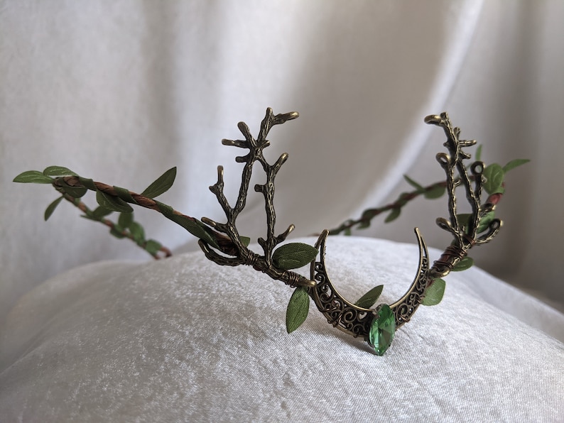 Green Moon Woodland Tiara With Branches | Etsy