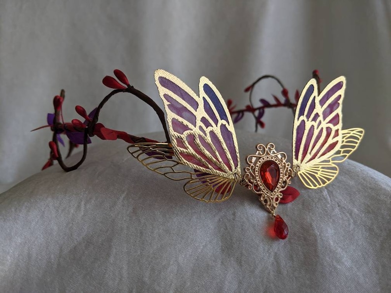 Enchanted Fire Faerie Woodland Tiara - Etsy