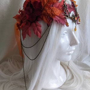 Autumnal Burgundy and Orange Tiara - Etsy