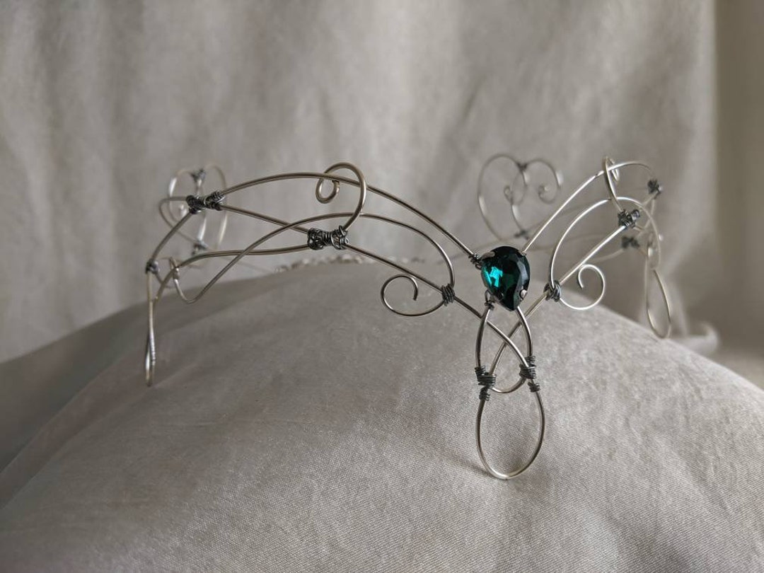 Monarch of the Elves Wire Tiara With Glass Rhinestone - Etsy