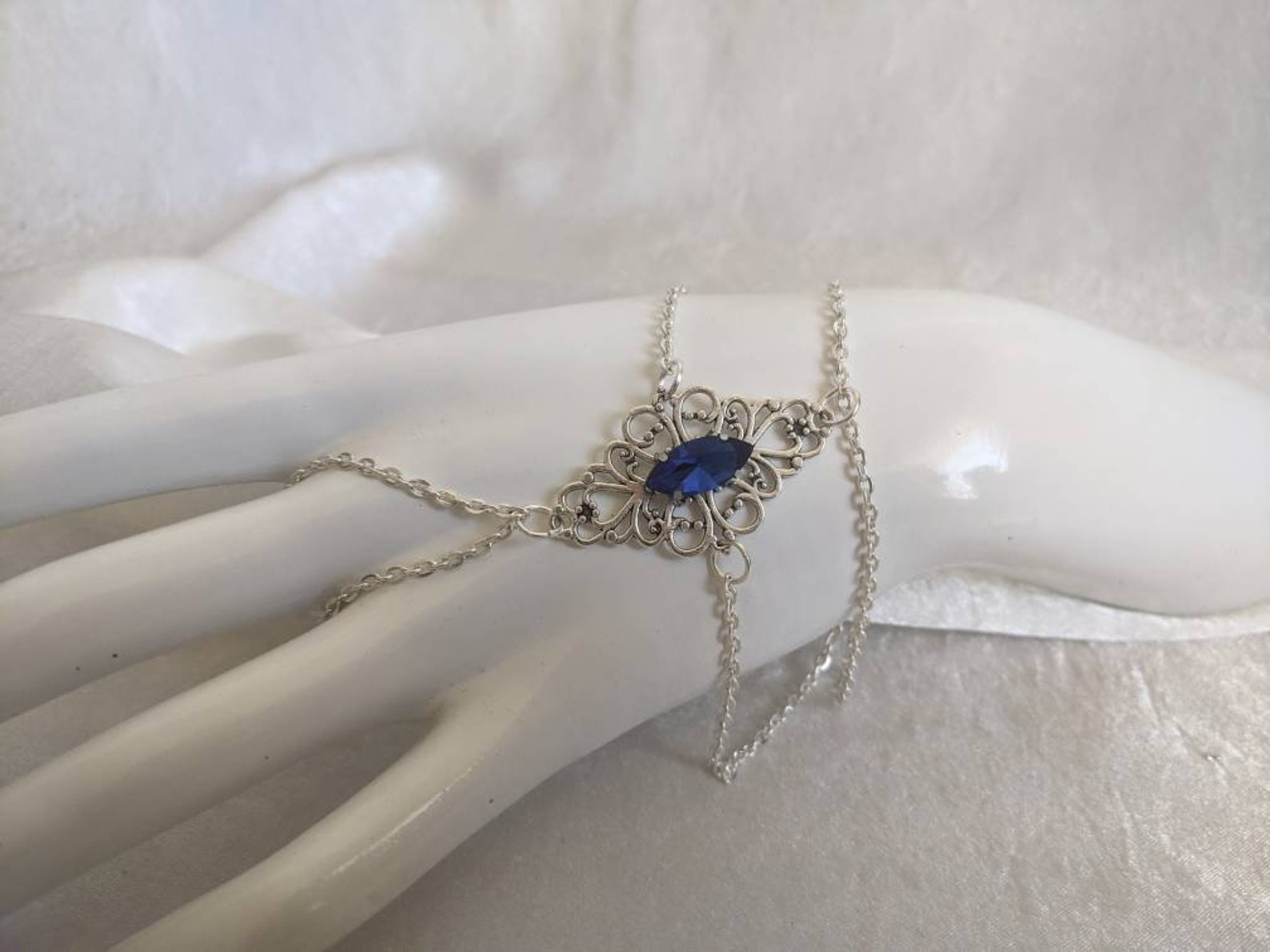 Filigree Hand Chain and Earrings Set - Etsy