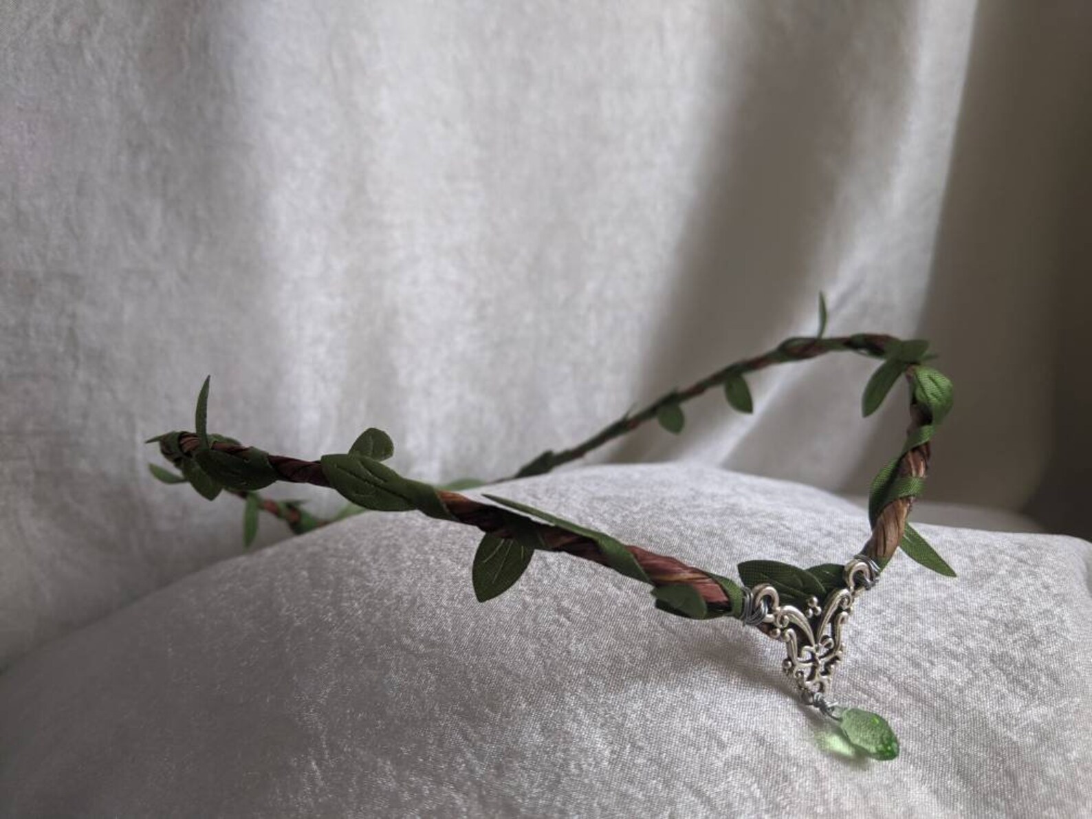 Simple Charm Woodland Tiara with Drop Gem | Etsy