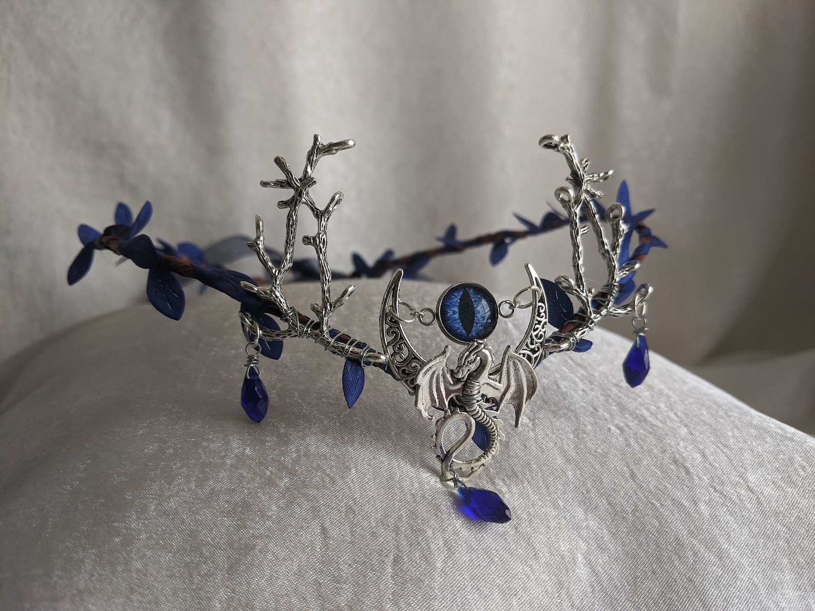 The Dragon's Magic Woodland Tiara With Branches and Drop Crystals - Etsy