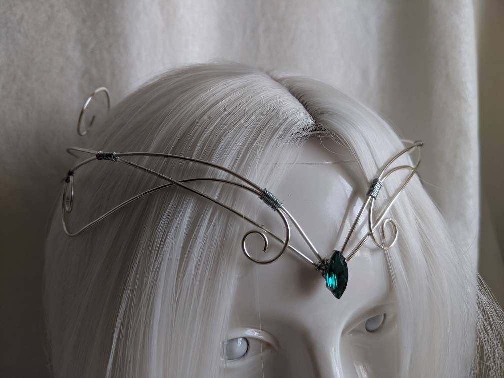 Elven Tiara with Glass Gem | Etsy