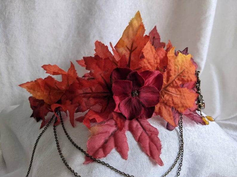Autumnal Burgundy and Orange Tiara - Etsy