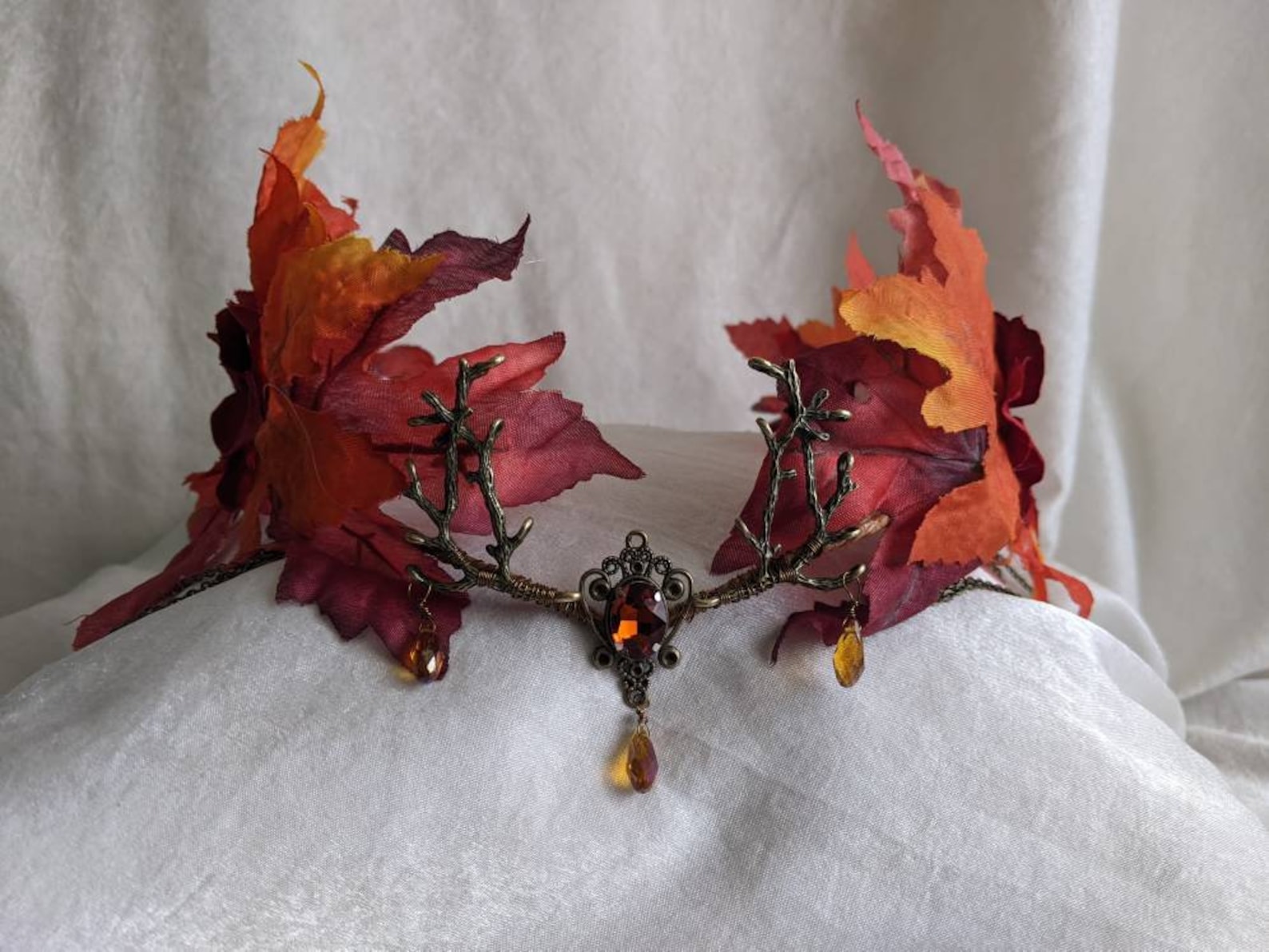 Autumnal Burgundy and Orange Tiara - Etsy
