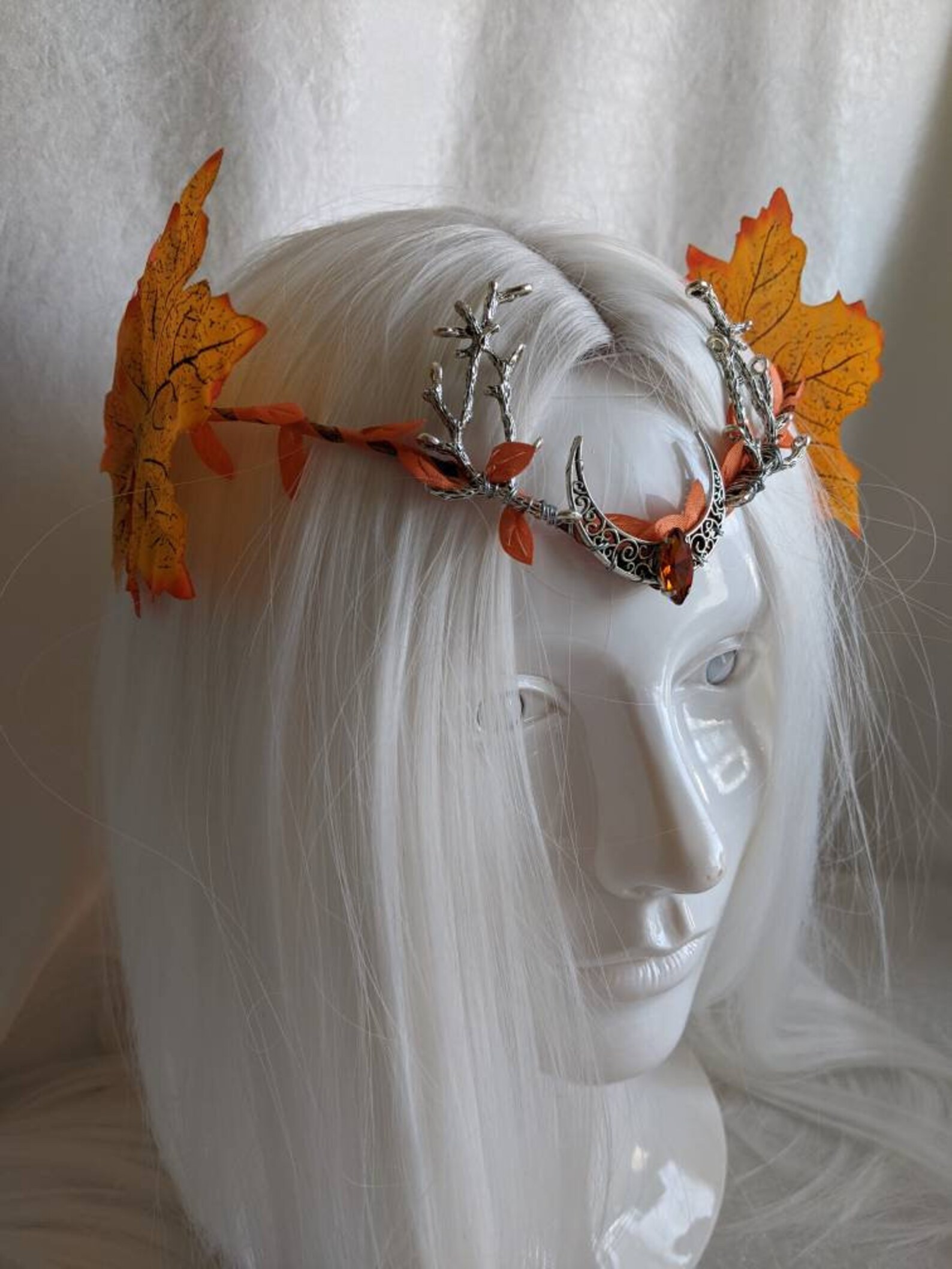 Autumn Ambiance Moon Woodland Tiara with Branches and Leaves | Etsy